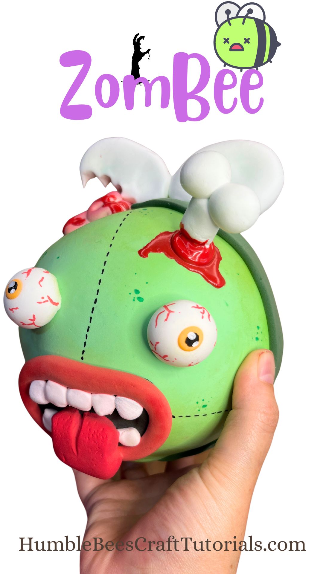 How to make a Zombie Bee out of Foam Clay - HumbleBeesCreations