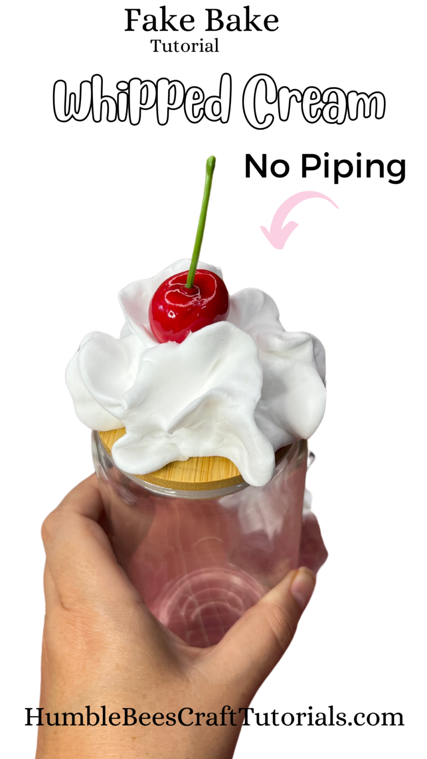 No Mess Fake Whipped Cream made with Foam Clay - HumbleBeesCreations